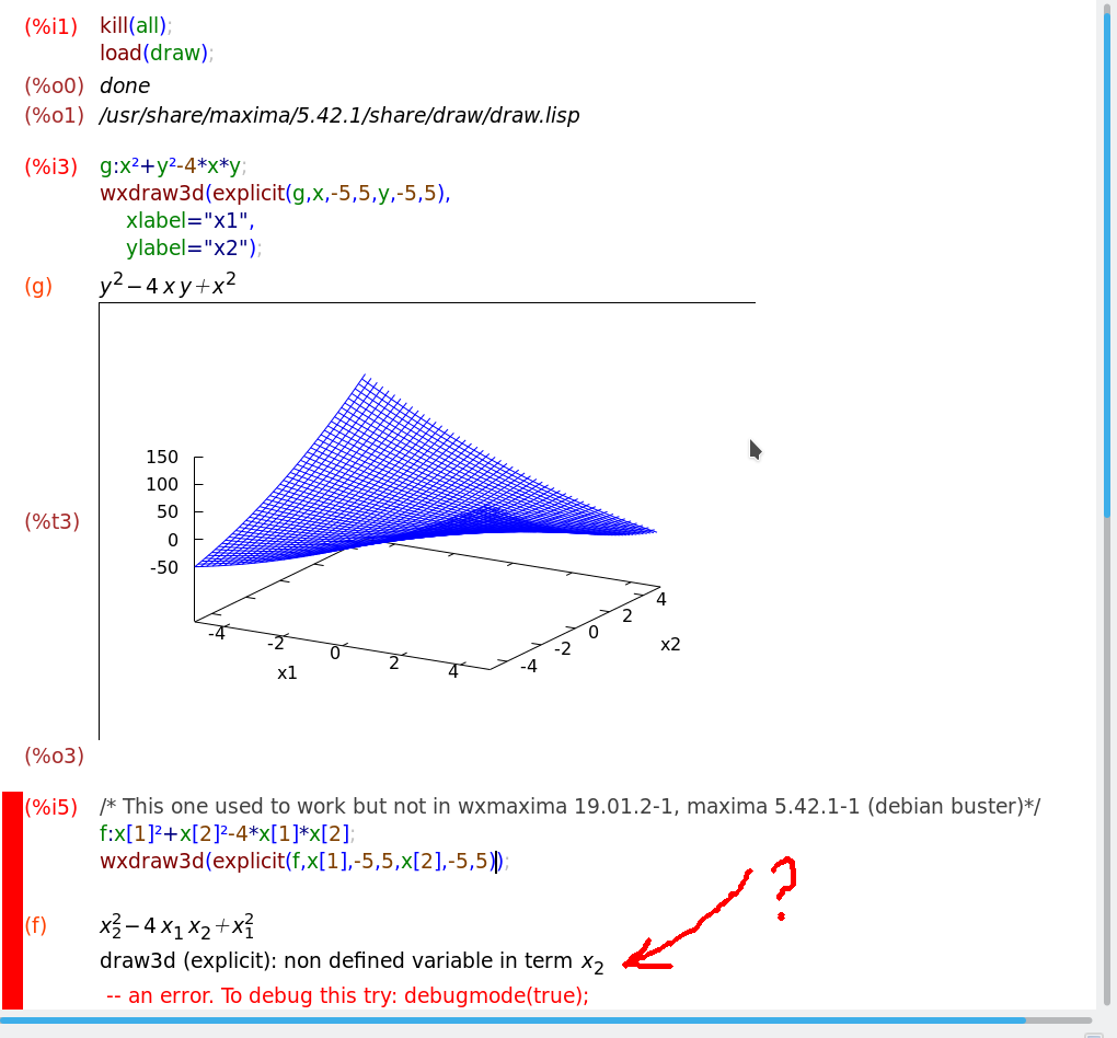 wxdraw3d with variables x[1], x[2] not working · Issue #1490 · wxMaxima-developers/wxmaxima · GitHub
