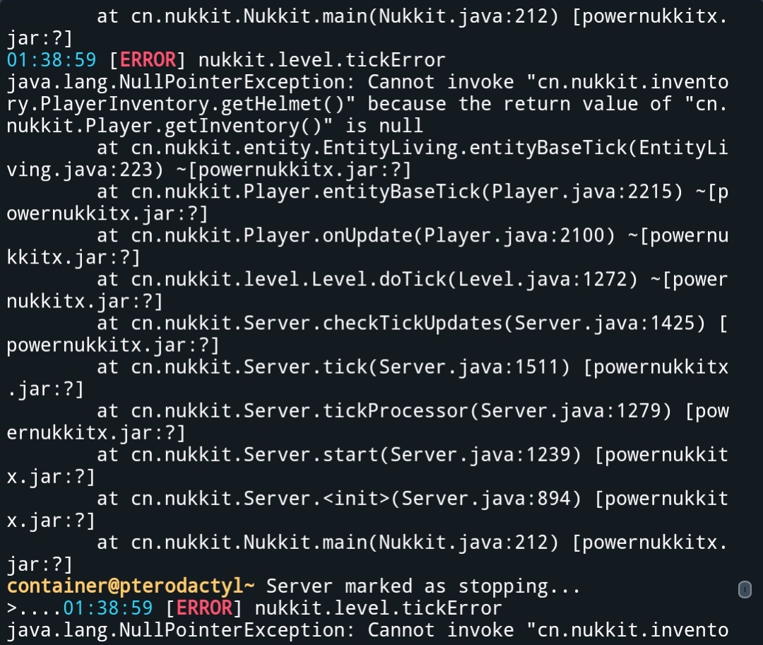 Player#kill(); causing Server crash · Issue #742 · PowerNukkitX/PowerNukkitX · GitHub