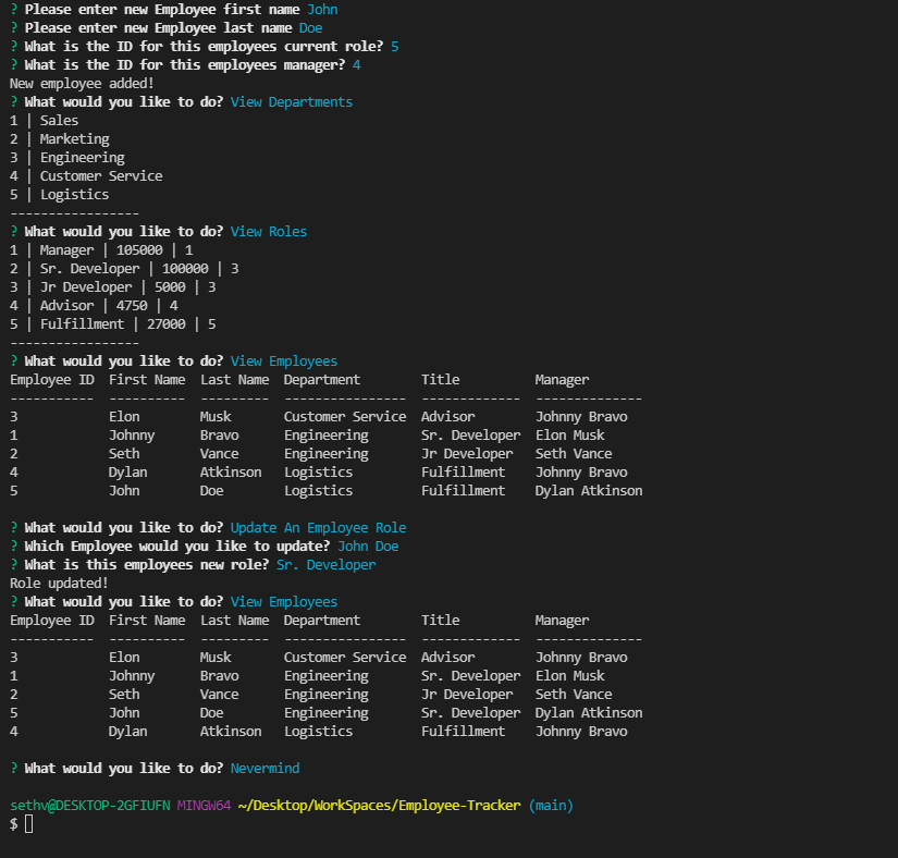 GitHub - sethvance26/Employee-Tracker