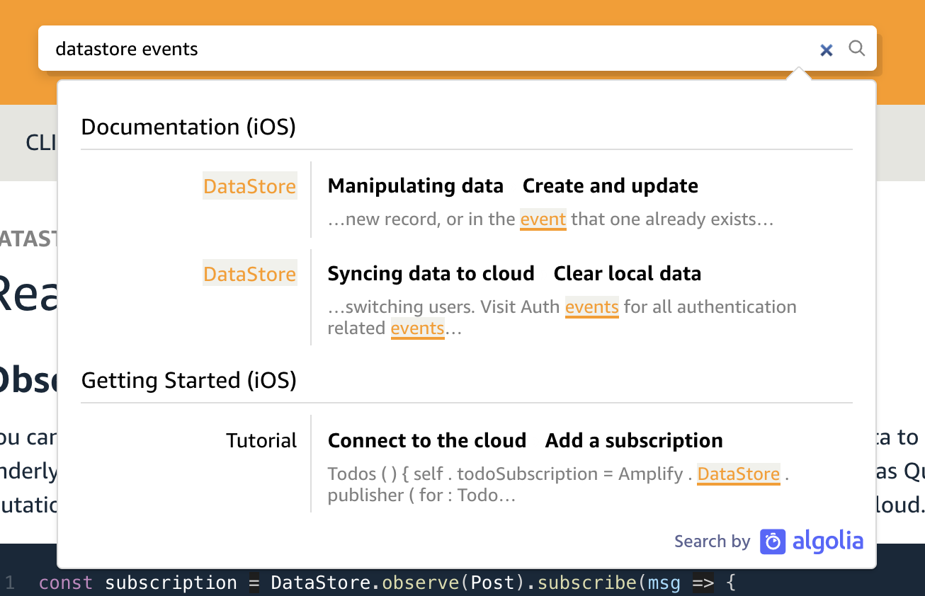 Searching For Datastore Events Yields No Result · Issue 2991 · Aws Amplifydocs · Github