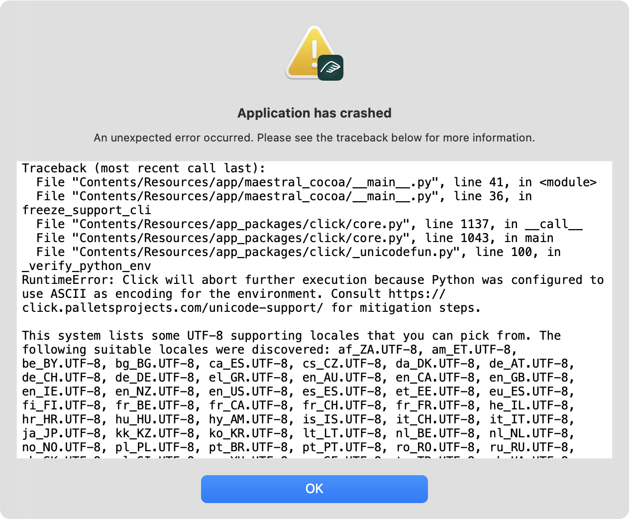 CLI autostart crashes at login on Monterey due to unset UTF-8 locale? · Issue #475 · samschott ...