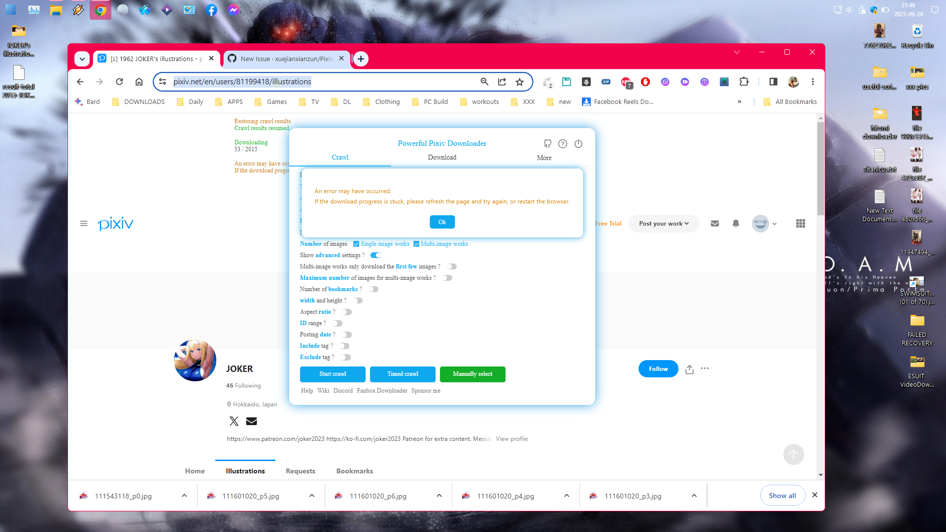 [BUG] download stucks · Issue #354 · xuejianxianzun/PixivBatchDownloader · GitHub