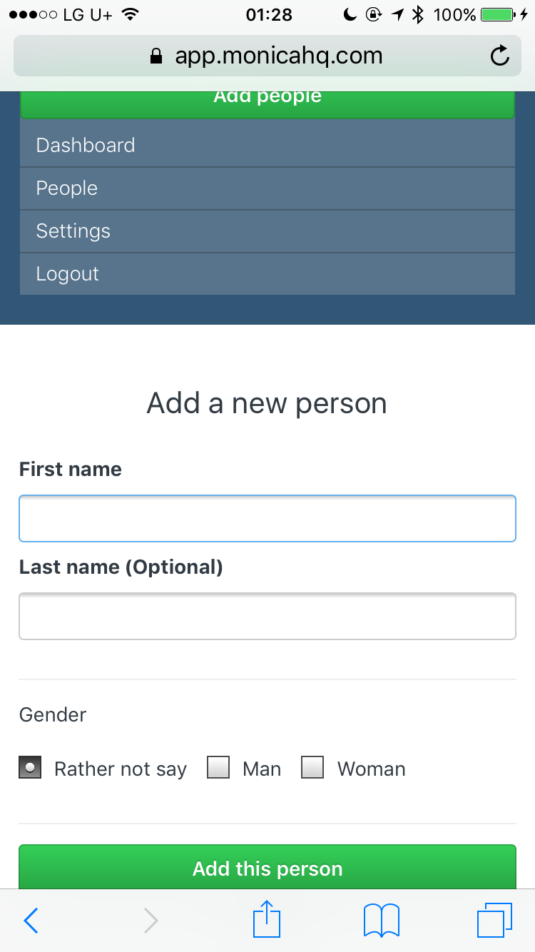 When name order is last name first, add new person should show last ...