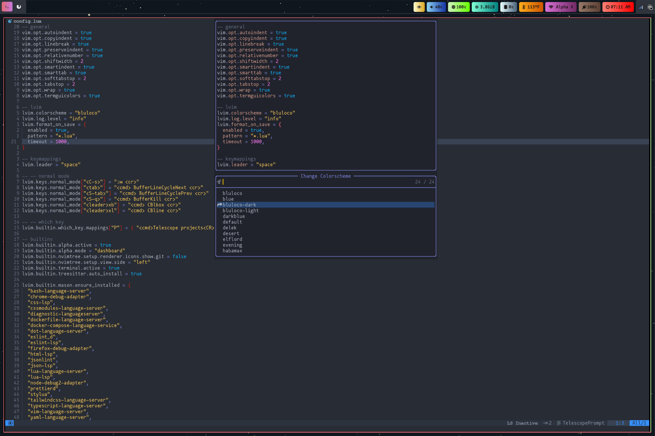 Most Color Schemes Don't Work · Issue #3932 · LunarVim/LunarVim · GitHub