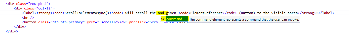 VS 2019 with .NET5 RC2 `@onfocusout` event works but not shown by ...