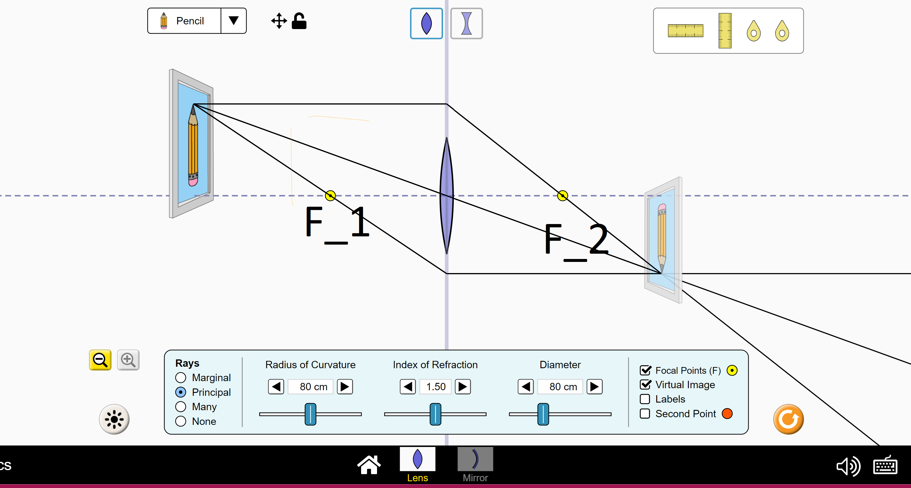 Primary vs secondary focal points, lenses vs mirrors, convex vs concave. · Issue #457 · phetsims ...