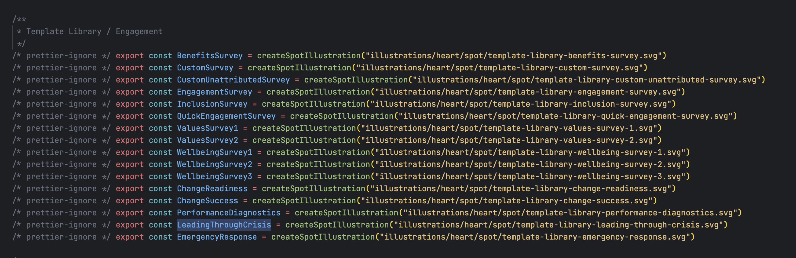 refactor: Added factory function for spot illus so they fit on one line ...