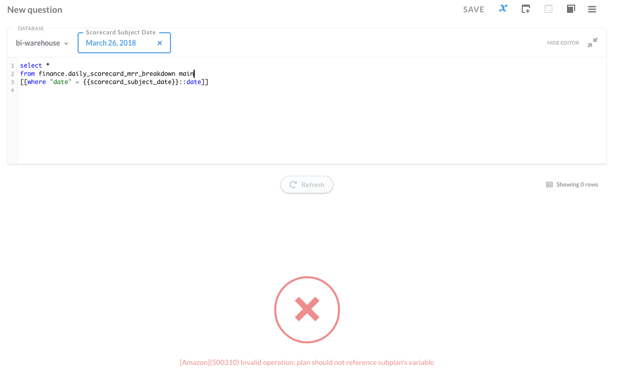 Error: Plan Should Not Reference Subplan's Variable on basic queries with Variables · Issue ...