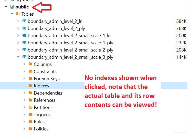 22.3.1: Indexes not shown when in 'public' schema of PostgreSQL · Issue #18634 · dbeaver/dbeaver ...