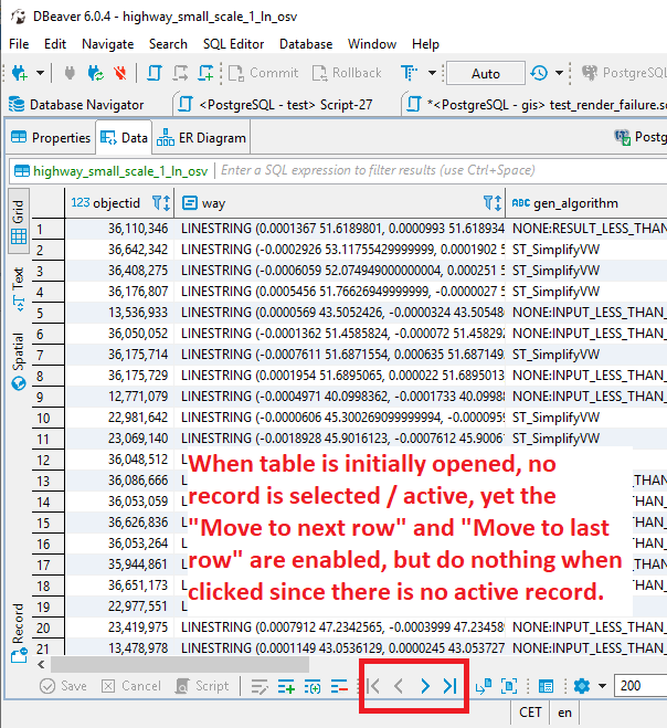 Minor usability issue: "Move to next / last row" do nothing if no record is selected · Issue ...
