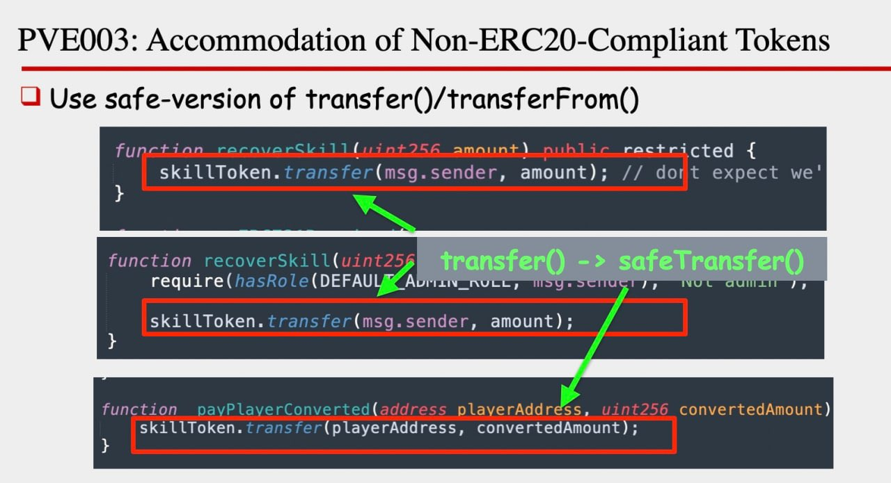 PVE003: Accomodation of non-erc20-compliant tokens · Issue #372 ...