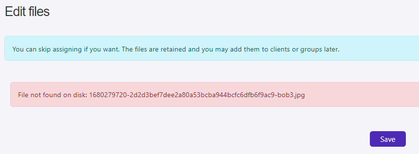 Cannot Manage Missing Files · Issue 1251 · Projectsend Projectsend · Github