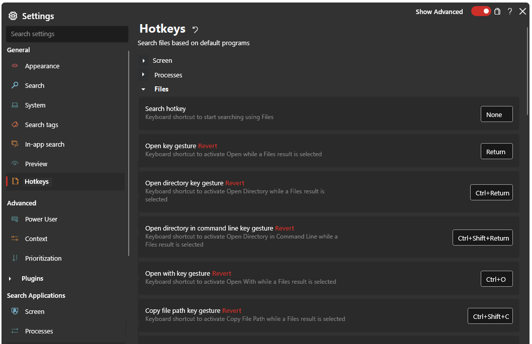A Hotkey settings consisting all hotkeys in one place · Issue #140 · adirh3/Fluent-Search · GitHub