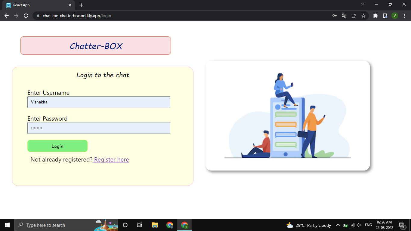 GitHub - vishakha-aggarwal/ChatterBox: A peer to peer online chat application built using web ...