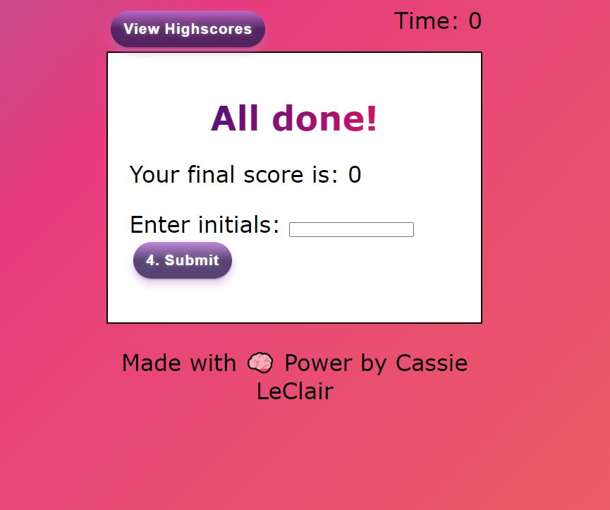GitHub - cleclair71/coding-quiz