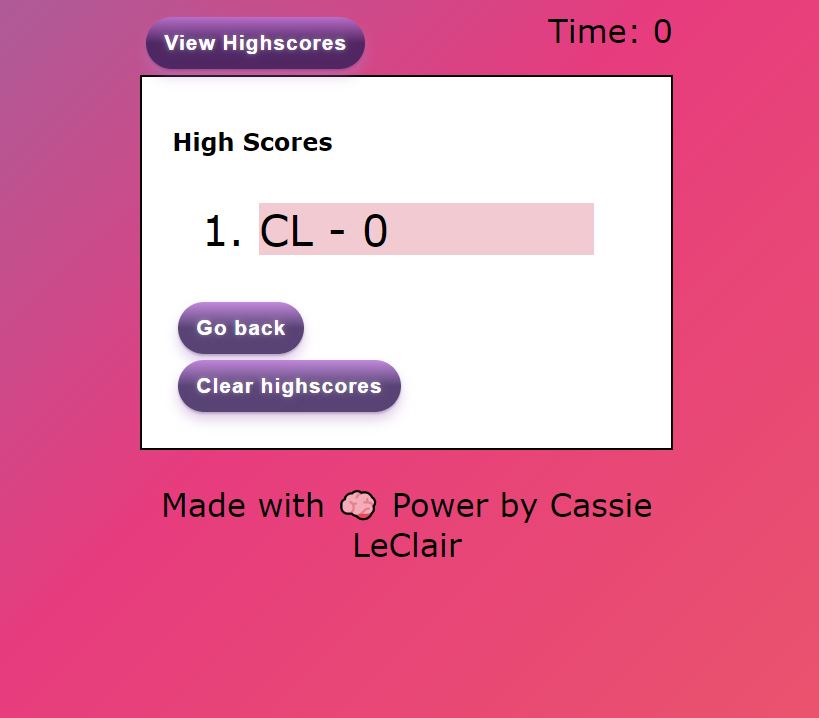 GitHub - cleclair71/coding-quiz