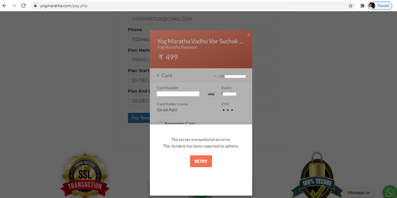 Razorpay Issue With Credit Card Validation Customers Are Not Able To Use Credit Debit Cards 