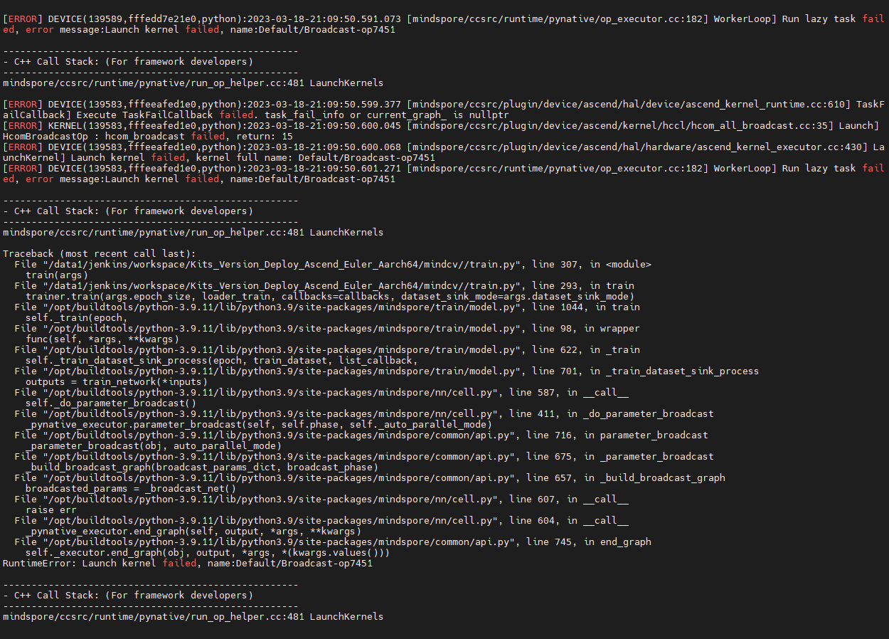 [hrnet_w32] [Ascend910] [PYNATIVE] Distributed train failed · Issue #554 · mindspore-lab/mindcv ...