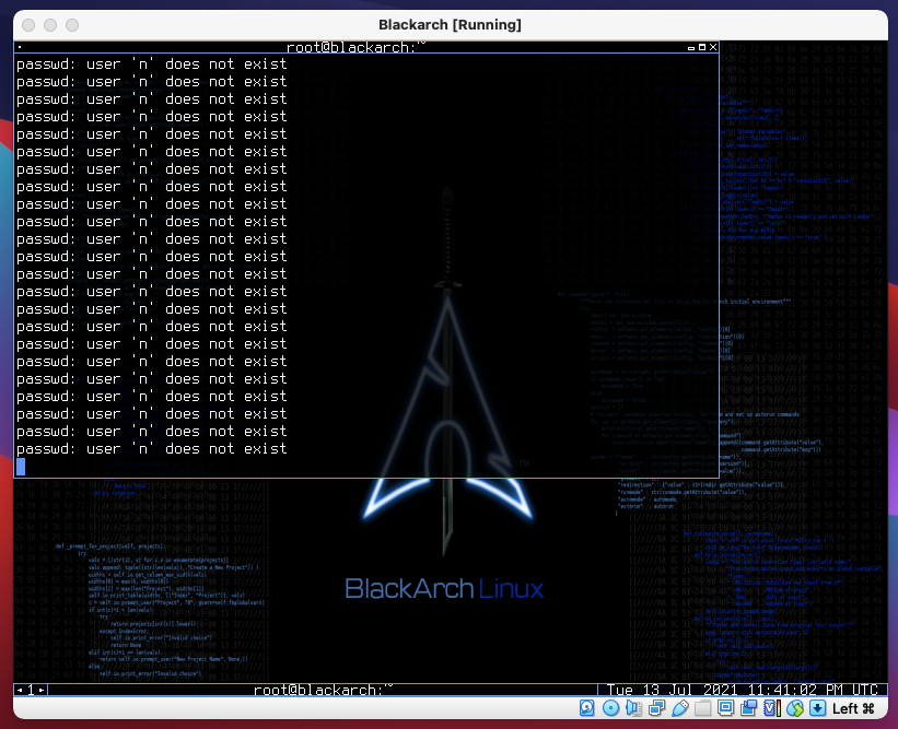 Everytime I tries to make a user in installation of blackarch, it fails. · Issue #3197 ...