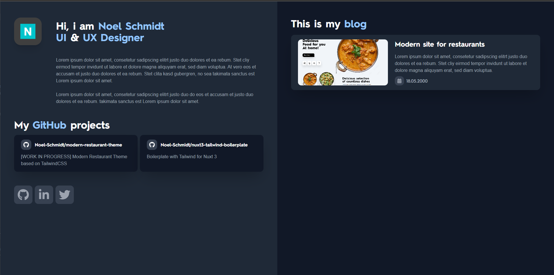 GitHub - Noel-Schmidt/personal-homepage-theme: [WORK IN PROGRESS ...