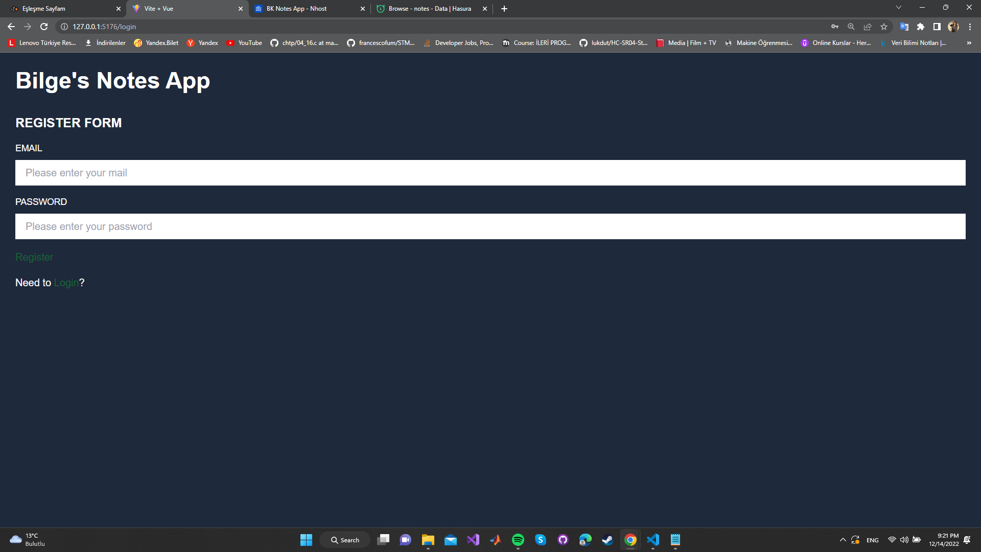 GitHub - bilgekosee/noteapp: Login register arayüzü ile şifreli bir şekilde not tutma imkanı ...