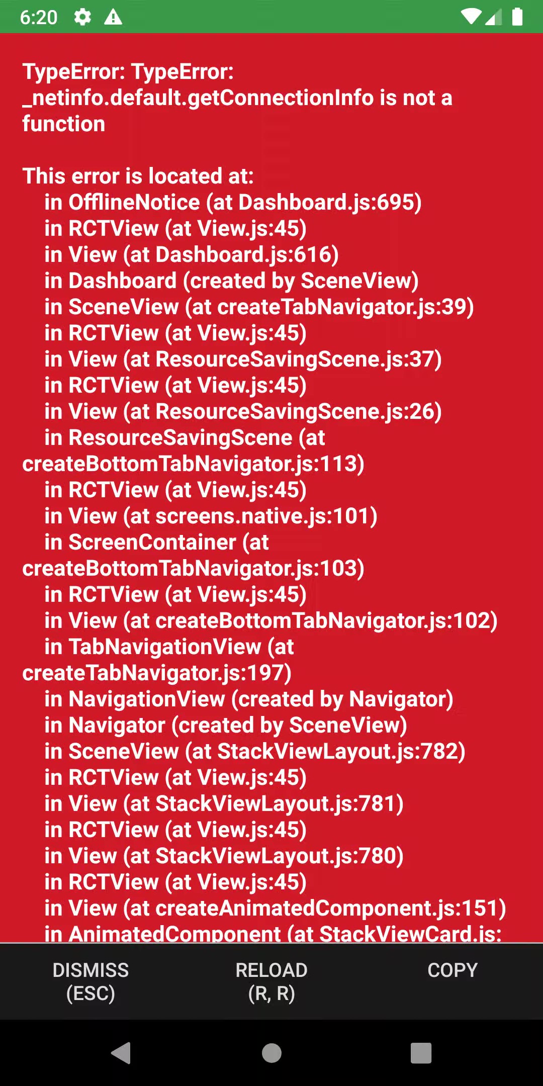 TypeError netinfo default getConnectionInfo Is Not A Function Issue 