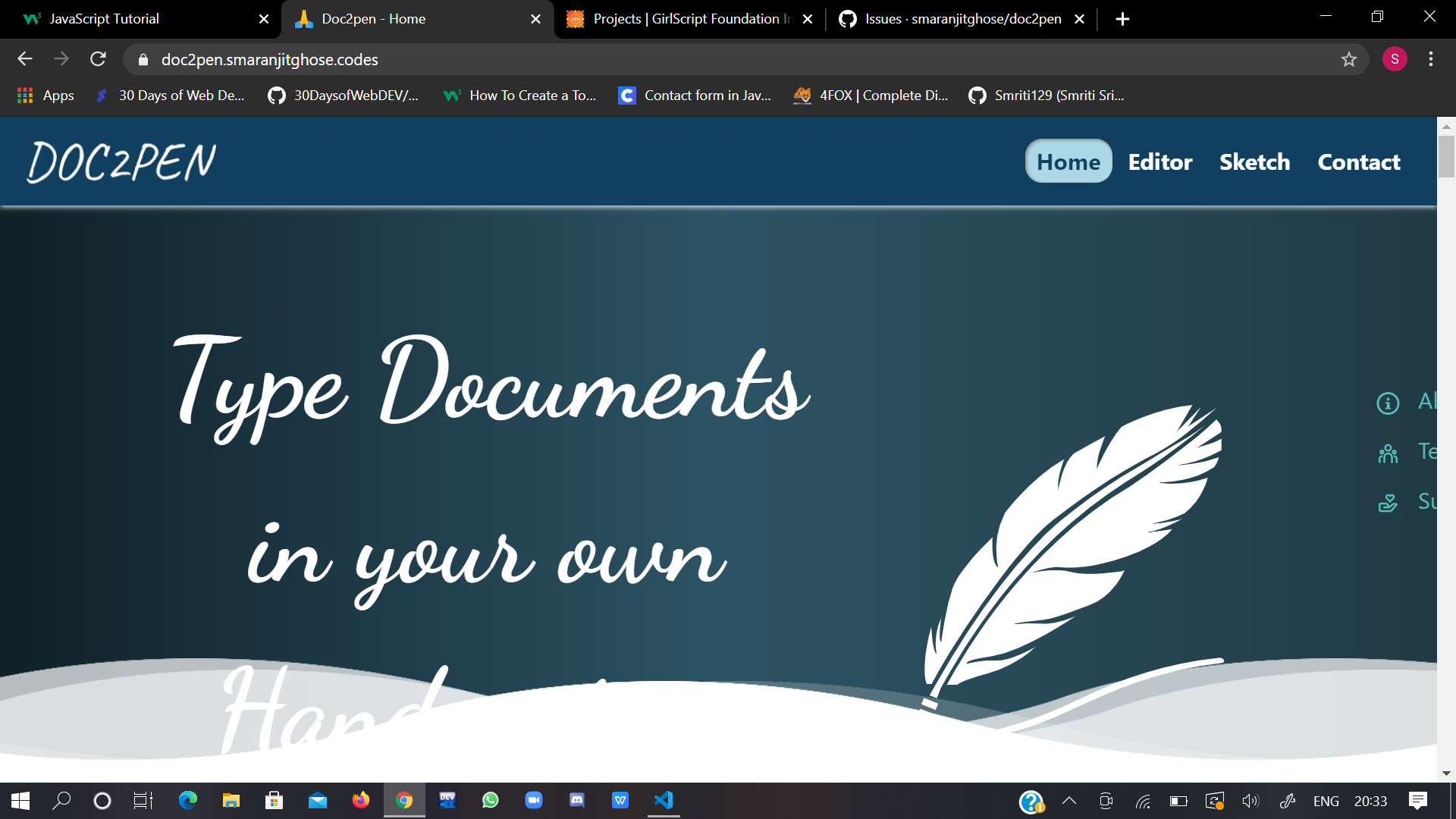 add effects in the navigation bar and front page picture · Issue #597 · smaranjitghose/doc2pen ...