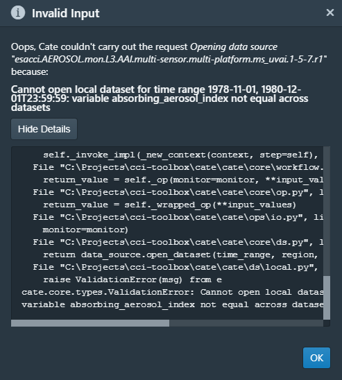 Some error dialog does not have a Report Issue button · Issue #678 · CCI-Tools/cate · GitHub
