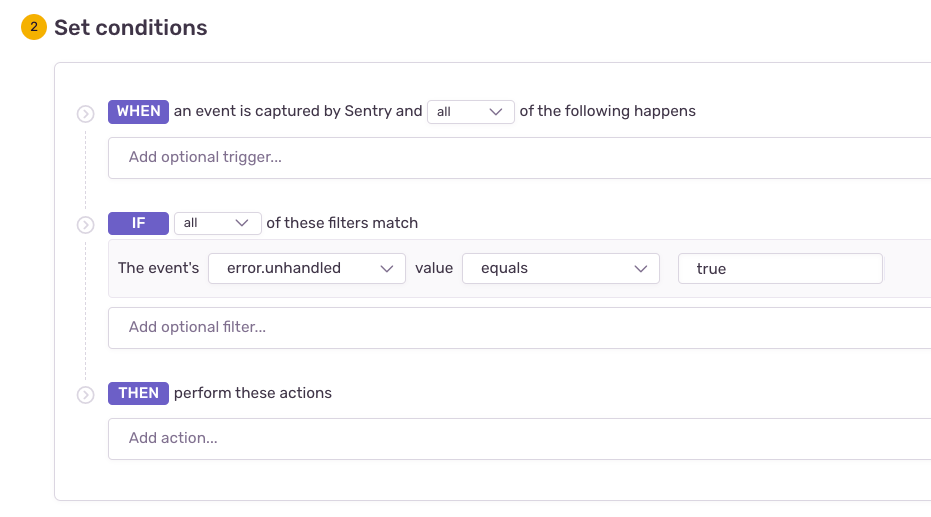 Can't configure alert for unhandled errors (was a Docs issue, moved) · Issue #1837 · getsentry ...