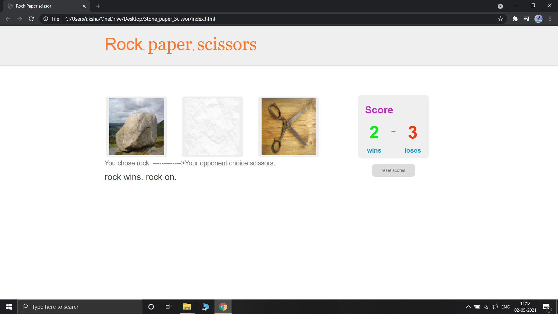 GitHub - codeakki/Stone_paper_Scissor