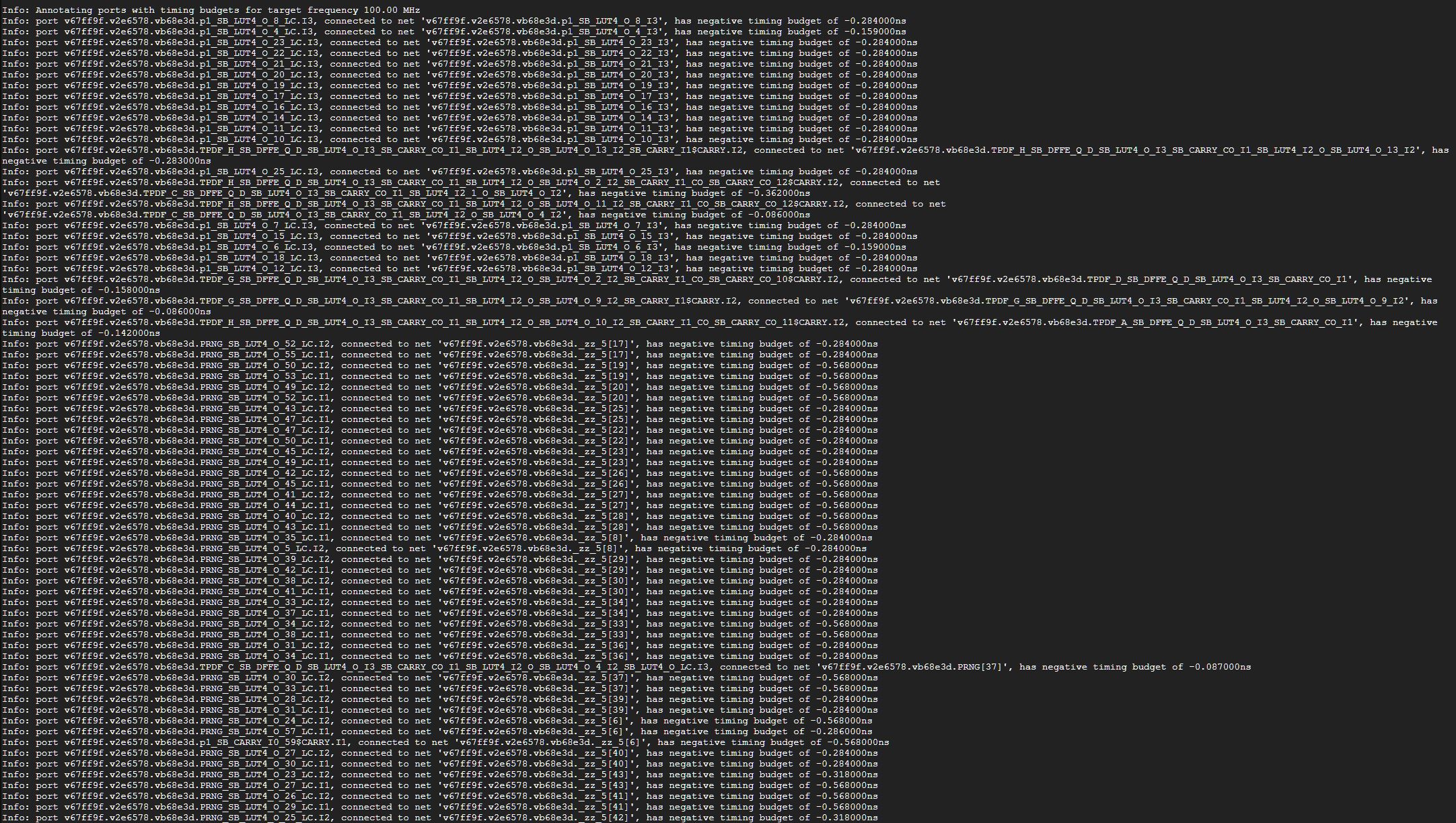 nextpnr "Target frequency" always 12.00MHz irrespective of the actual FPGA Clock frequency used ...