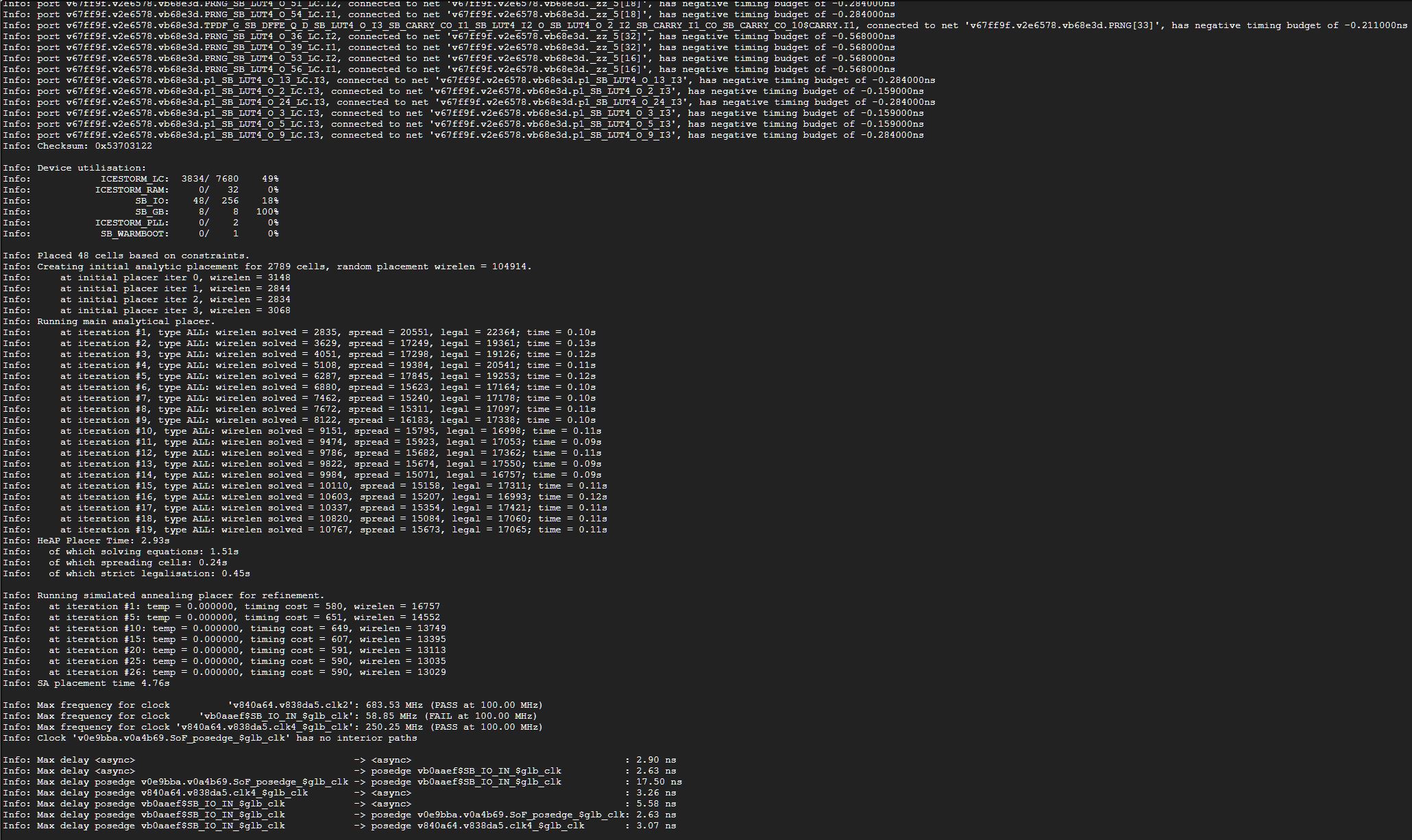 nextpnr "Target frequency" always 12.00MHz irrespective of the actual FPGA Clock frequency used ...