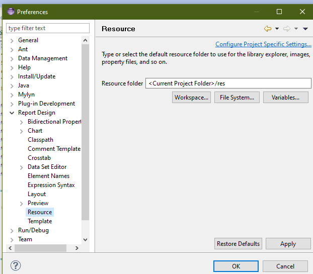 Fix Access To Data From Customised Project Storage Locations · Issue 904 · Eclipse Birtbirt