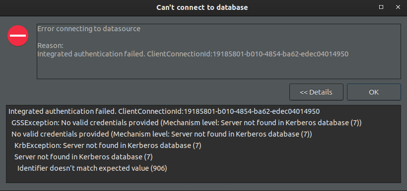 MS SQL Server Kerberos Authetication Failure · Issue #10756 · dbeaver/dbeaver · GitHub