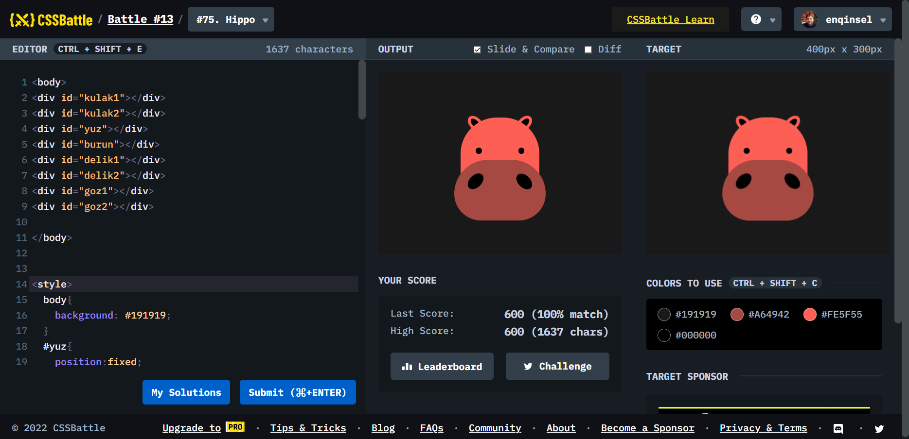 GitHub - enqinsel/cssBattle.dev: cssbattle solutions