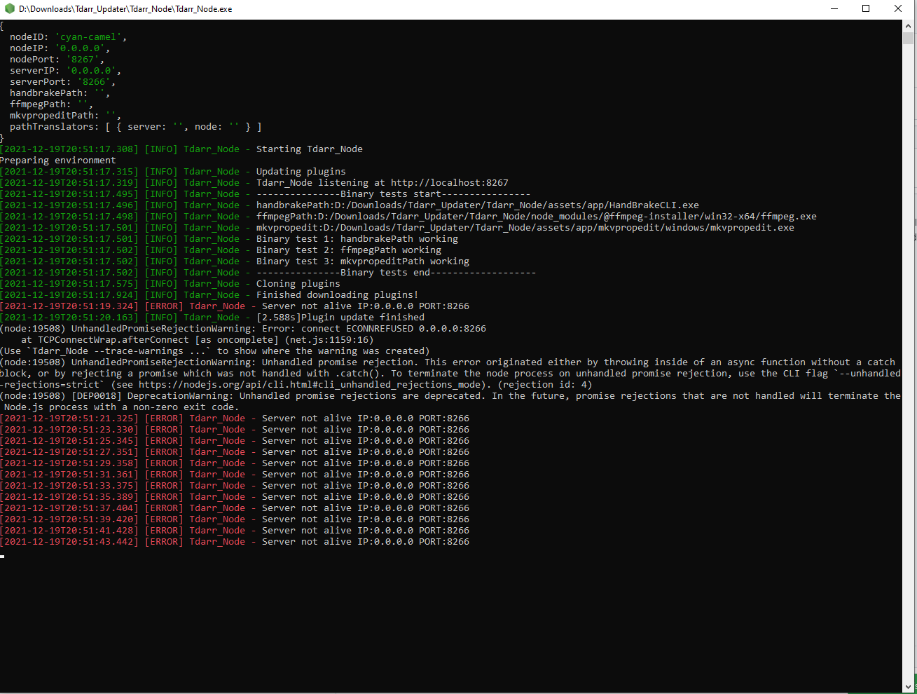 Tdarr_node (windows) re-creates original config, doesn't connect to ...