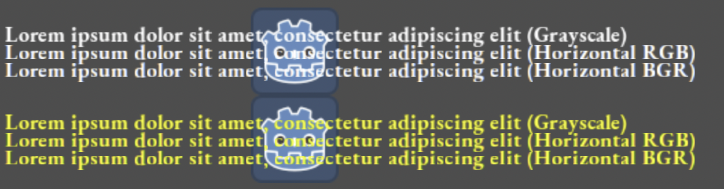 Improve the font rendering quality by using LCD subpixel optimizations · Issue #1258 ...