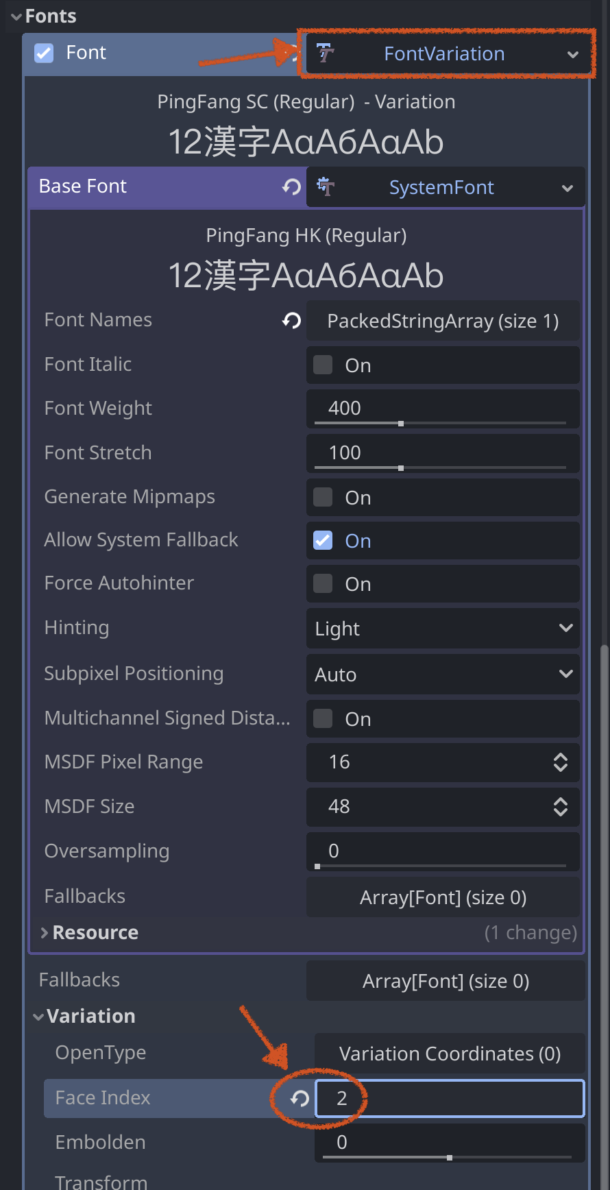 SystemFont can't load PingFang SC · Issue #82703 · godotengine/godot · GitHub