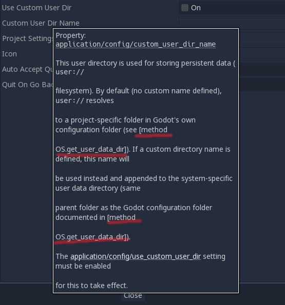 Project Settings tooltips have misplaced line breaks and missing links. · Issue #24926 ...