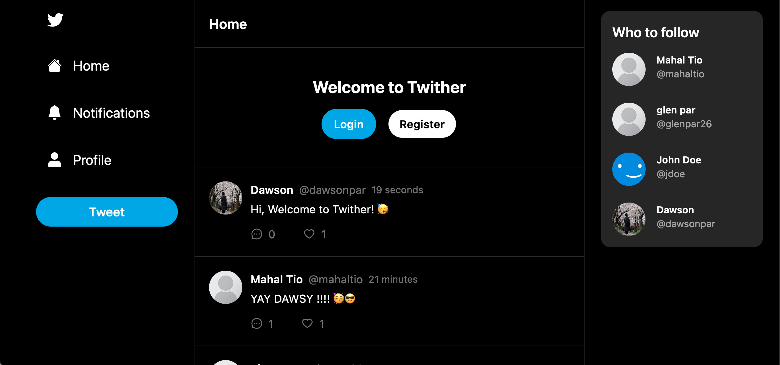 GitHub - dawsonpar/twither