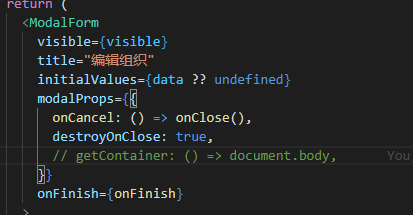 🐛[BUG]PageContainer滚动页和ModalForm结合使用时,设置getContainer导致form样式失效 · Issue #2207 · ant-design/pro ...