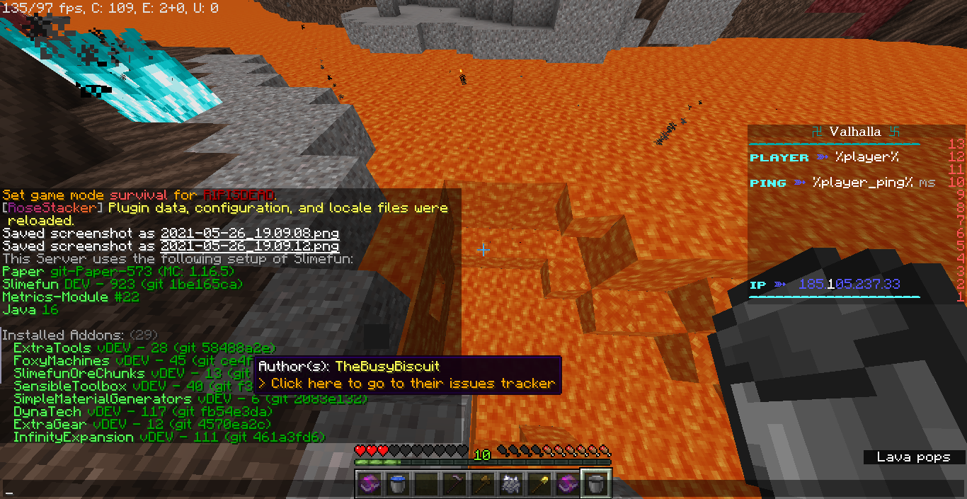 The Portable Liquid Tank causes a client side desync and require a relog to actually see the ...