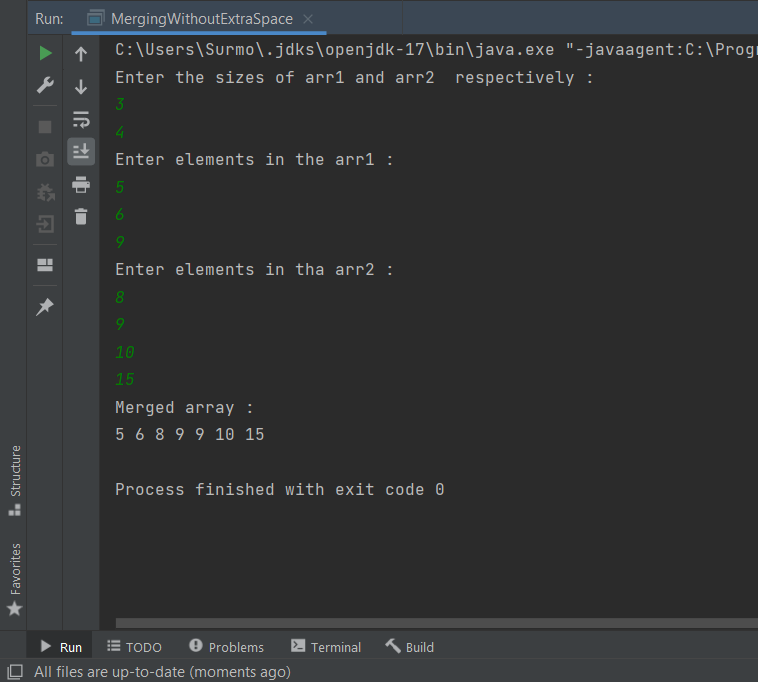 Merge two sorted arrays with O(1) space · Issue #2677 · TheAlgorithms/Java · GitHub