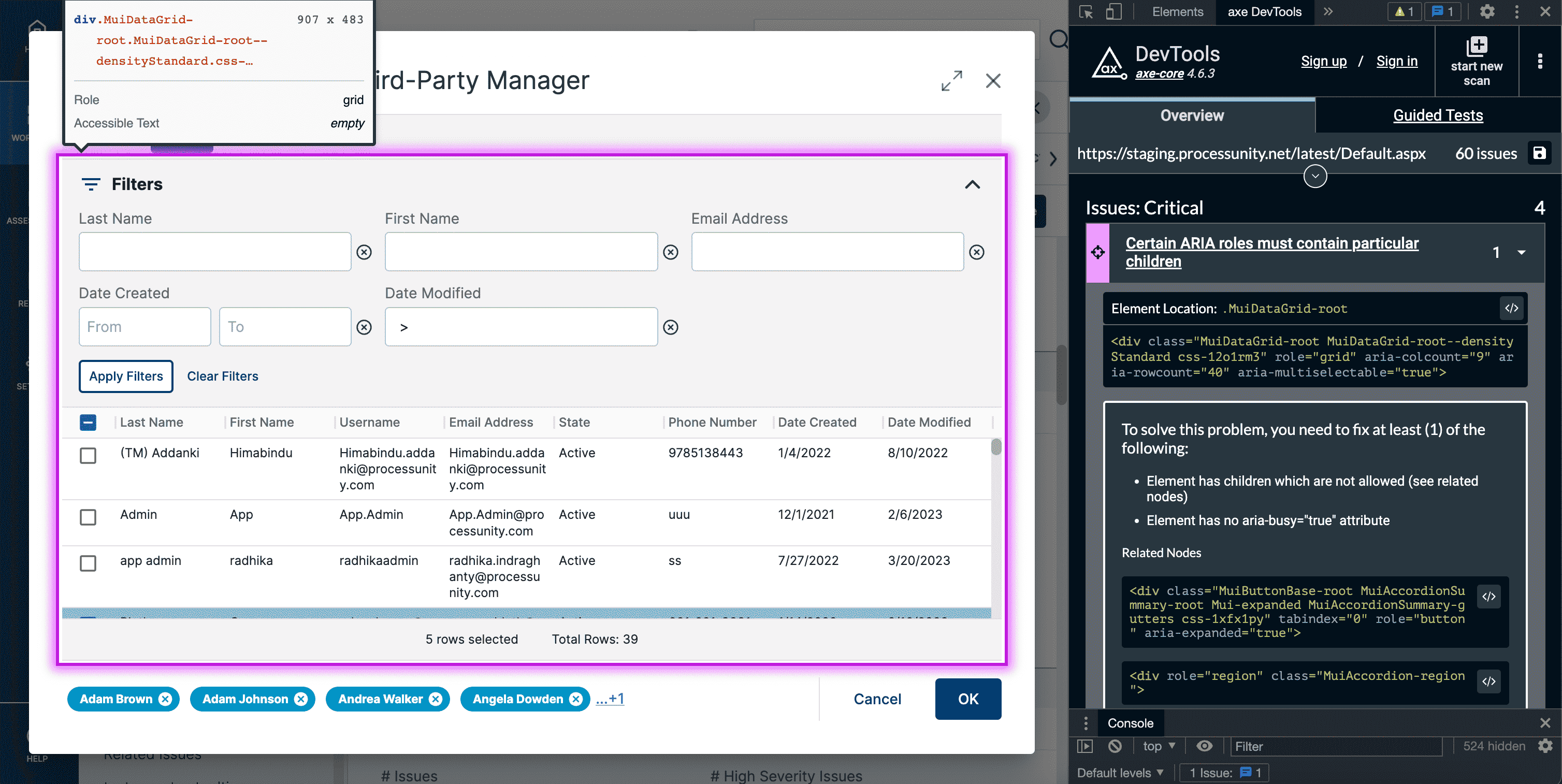 [data grid] Children of role="grid" aren't allowed · Issue #8624 · mui ...
