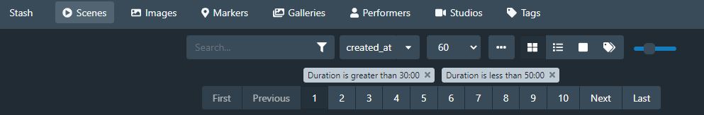 [Bug Report] Filter for 'Duration Range' in Scenes · Issue #1504 · stashapp/stash · GitHub