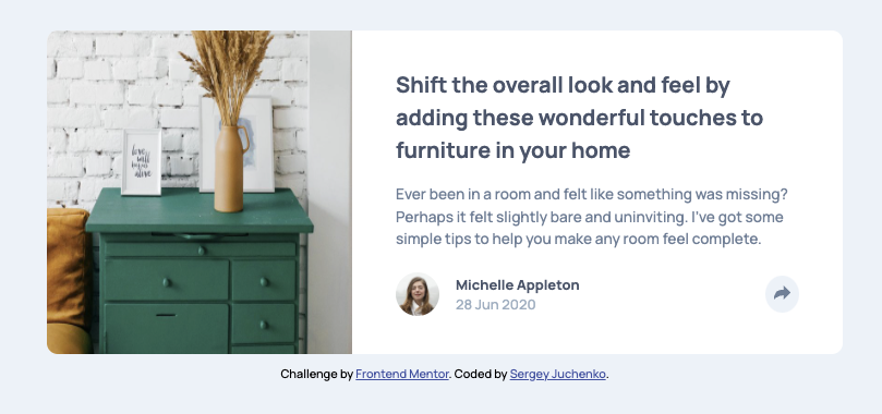 GitHub - srjuchenko/article-preview-component-master: My solution for the Frontend Mentor challenge