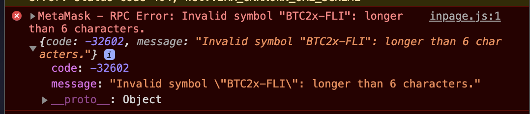 Handlewatchasseterc20 Error When Symbol 6 Characters · Issue 11054 · Metamaskmetamask 8828