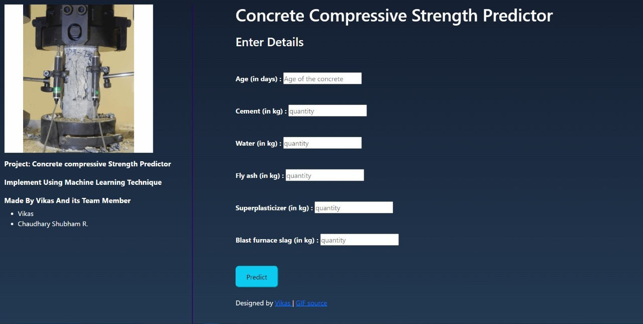 GitHub - Vikas2201/Cement-strength-predictor
