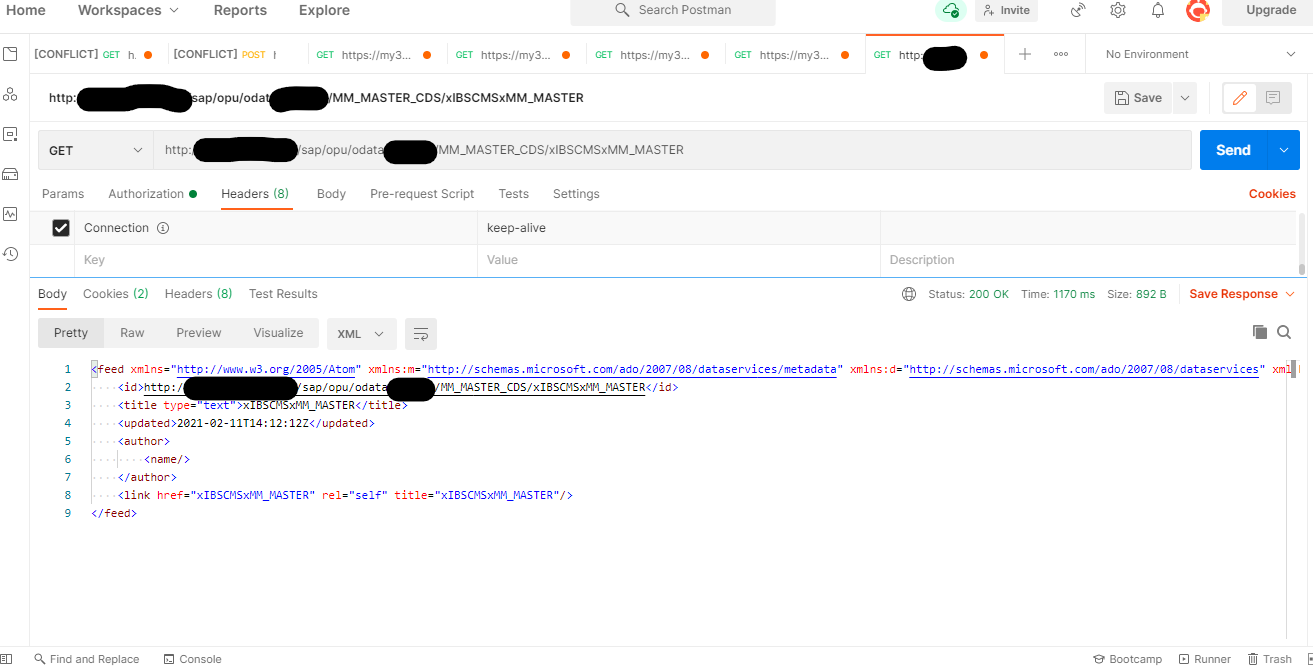 Response Body display is truncated for one entity but shown for another entity of the same OData ...