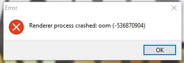 Renderer prooces crashed: oom · Issue #373 · TurboWarp/packager · GitHub